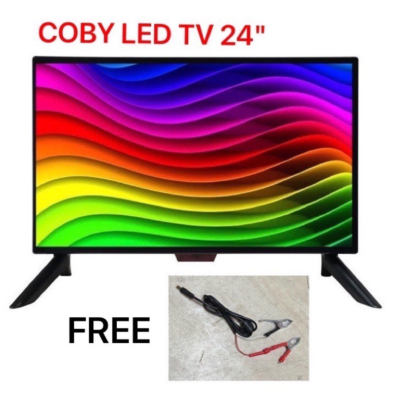 COBY SUPER SLIM LED TV 24”with 12V battery clamp (Screen 20 inches ...