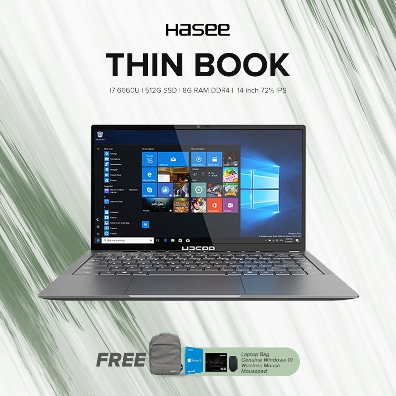 Hasee Thin Book 14 Inch 72% IPS i7 6660U 512G SSD 8G DDR4 72% IPS ...