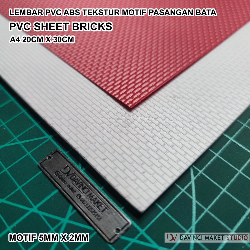 MERAH Miniature Red Bricks Plastic Sheet PVC Texture Diorama Mockup ...