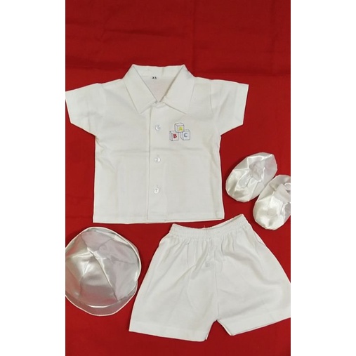 baptismal polo barong cotton set for baby boy 0-12 months | Shopee ...