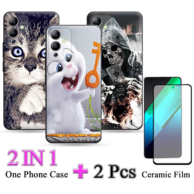 2 IN 1 Case Infinix Note 12i X6819 Printed Case With Two Piece Curved ...