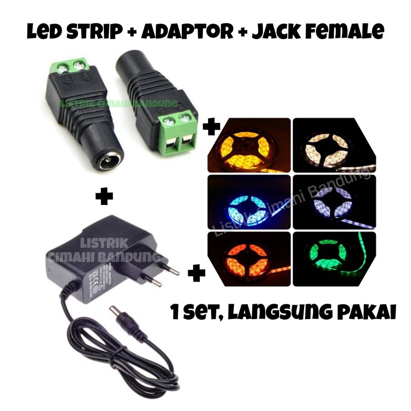 5 meter led strip set plus adapter and female jack | Shopee Philippines