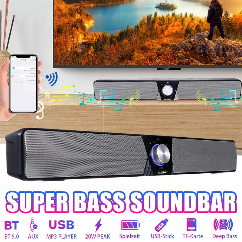 Computer Soundbar Wireless & Wired bluetooth Sound Bars Speakers with ...