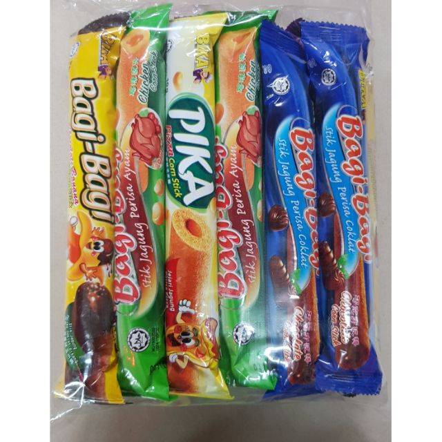 Bika Pika Bagi-Bagi Assorted Corn Snack 10g X 16pkts | Shopee Philippines