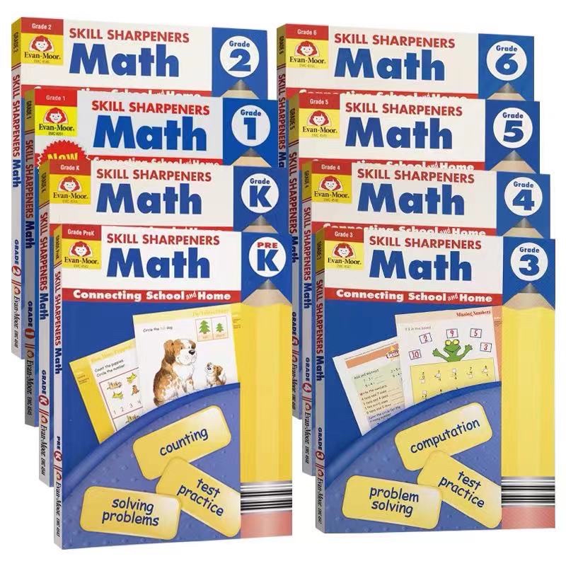 Evan-Moor Skill Sharpeners Math PreK/Grade K/Grade 1/Grade 2/Grade3 In ...