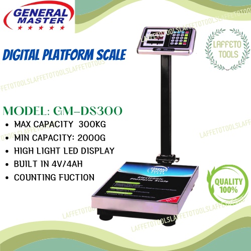 GENERAL MASTER 300kg ELECTRONIC DIGITAL PLATFORM SCALE | Shopee Philippines