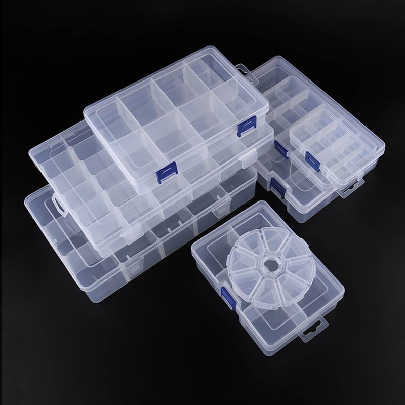1PC Adjustable Compartment Plastic Storage Box Jewelry Bead Display ...