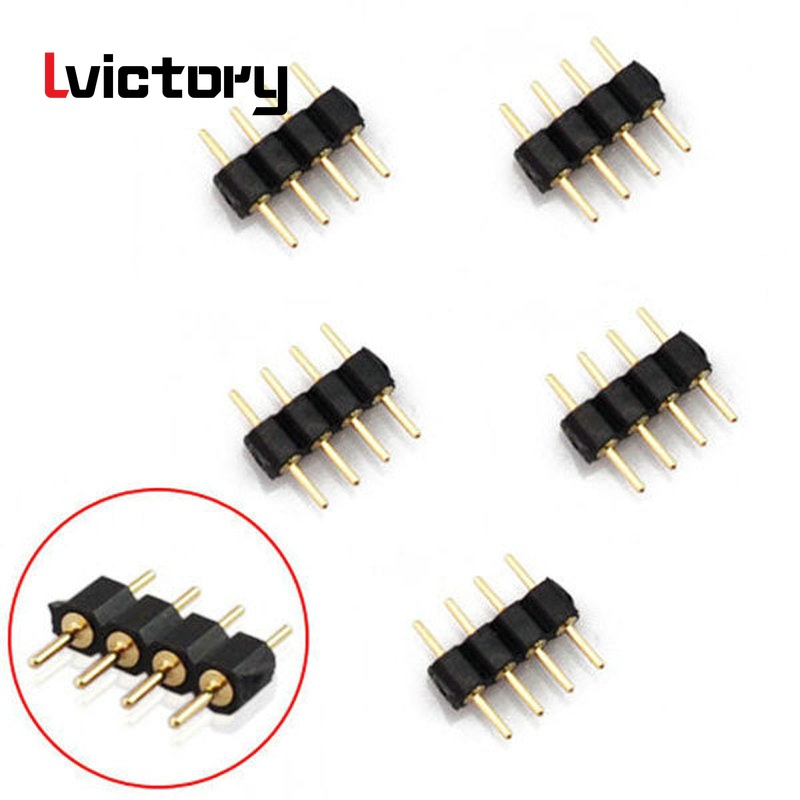 10pcs 4 Pin Plug Male To Male RGB Connector For 3528 5050 RGB LED Strip ...