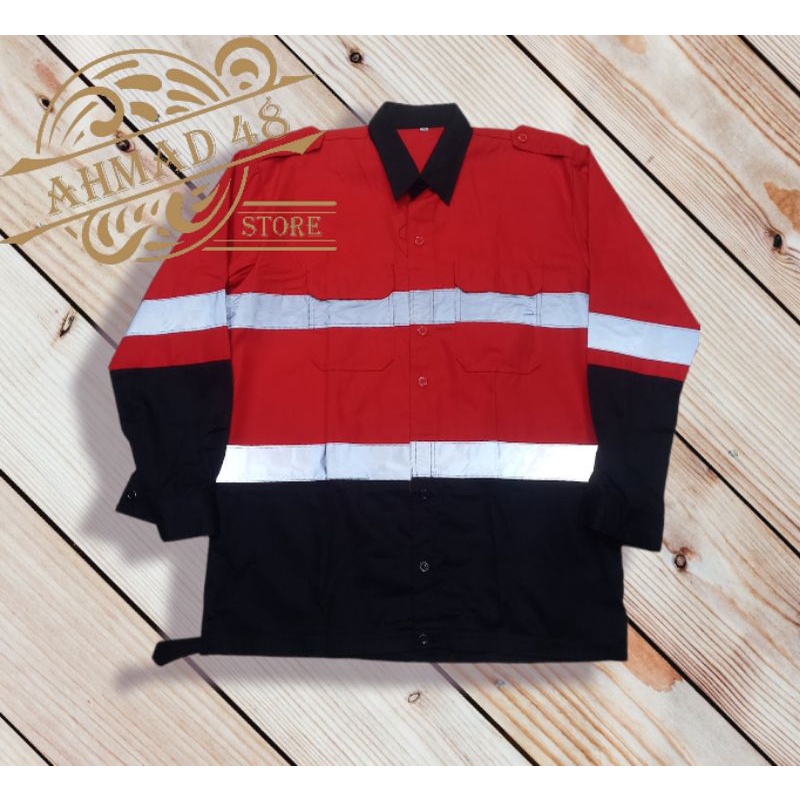 MERAH HITAM Work Clothes Top / WEARPACK / SAFETY / Advanced / Black ...