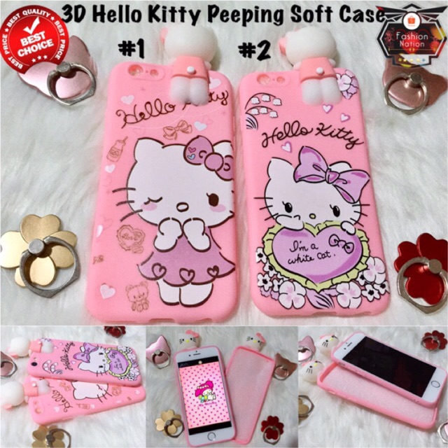 3D Peeping Hello Kitty iPhone Case 5 5s Se 6 6s 7 8 Plus X Xs 5c ...