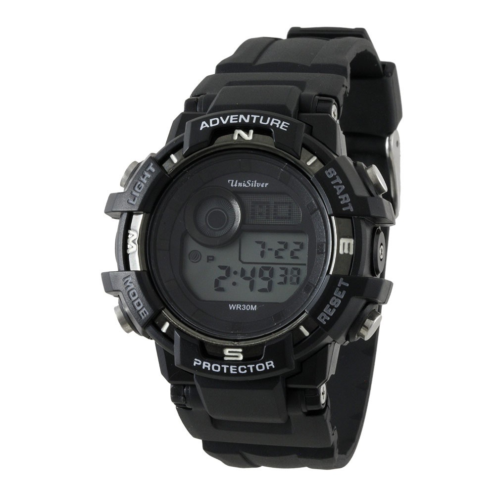 UniSilver TIME Men's Black Digital Rubber Watch KW3165-1002 | Shopee ...