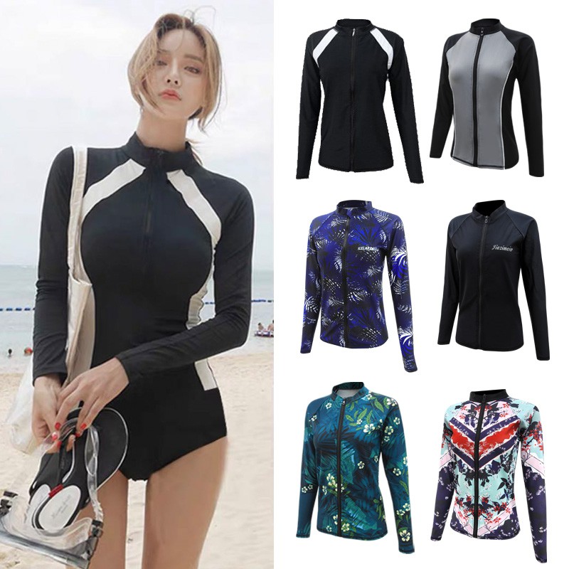 Xiuer Korean Style Swimsuit, Beachwear, Diving Suit, Long-Sleeved Anti ...