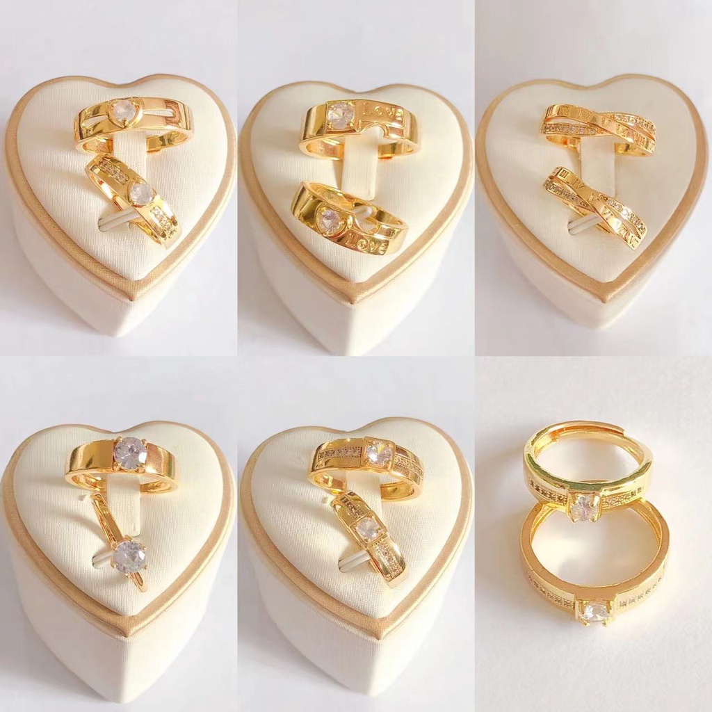 fashion jewelry 24k bangkok gold plated ring for couple size adjustable ...