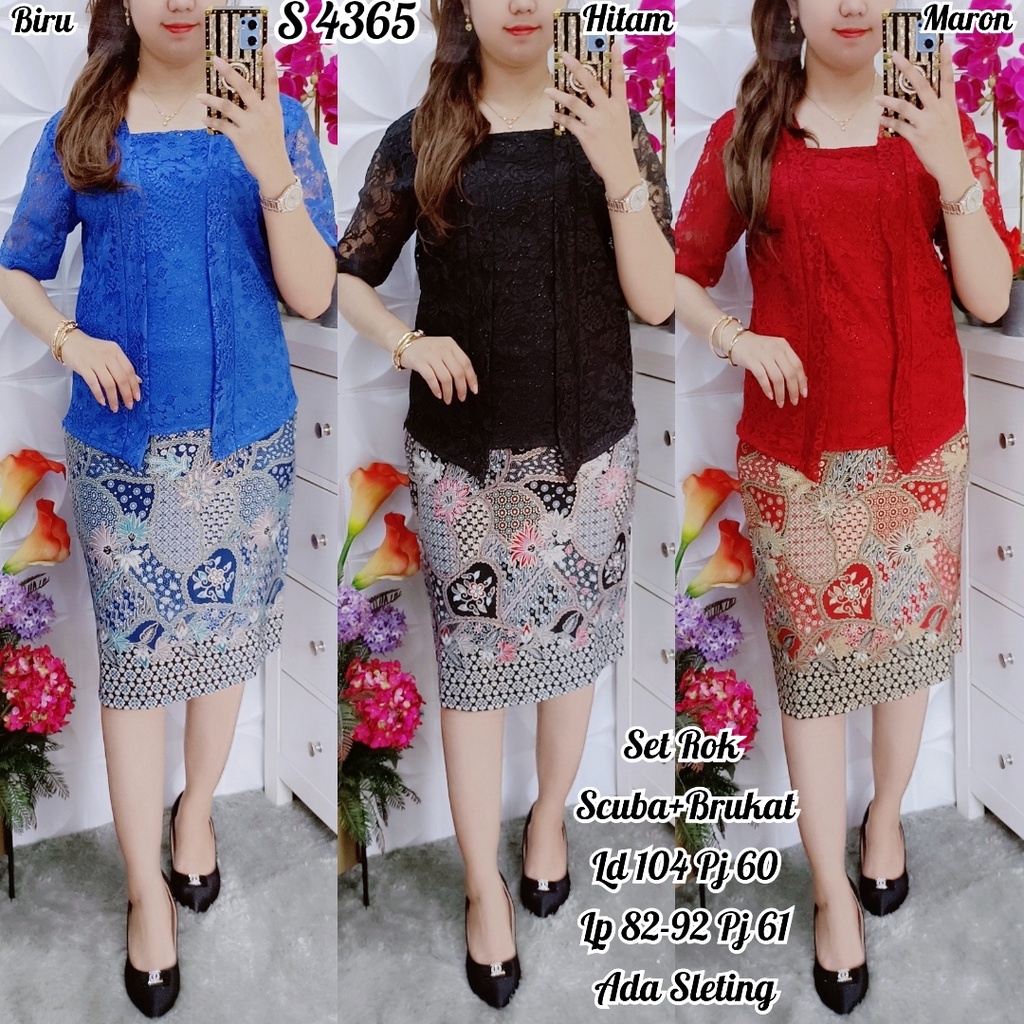 Ss4365. Kebaya Suit Top+Short Skirt /Set.-MODERN KEBAYA And Short Skirt ...