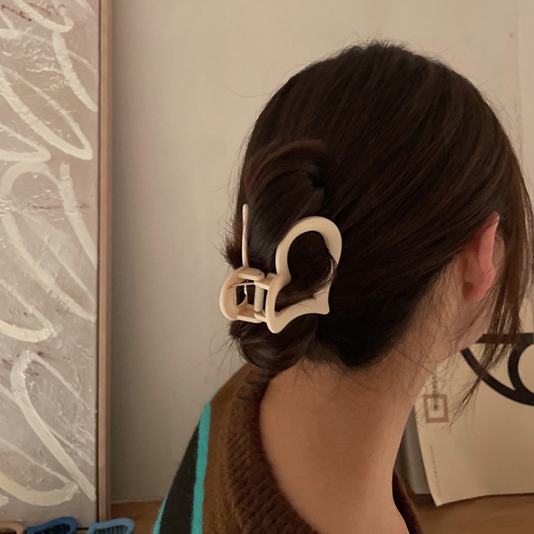 Coklat Large Milk Coffee Color Hair Clip Catch Clip Shark Clip Hairpin ...
