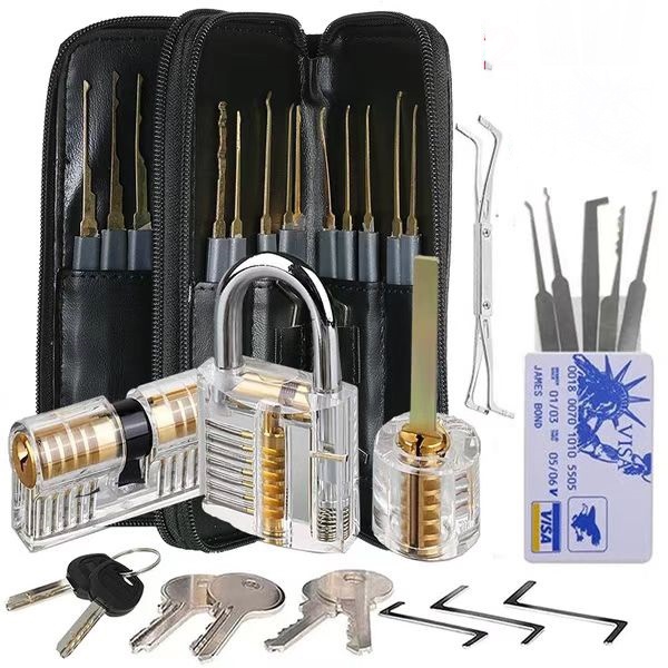 24pcs Lock Pick Set, Unlocking Lock Picking Tools Clear Practice ...