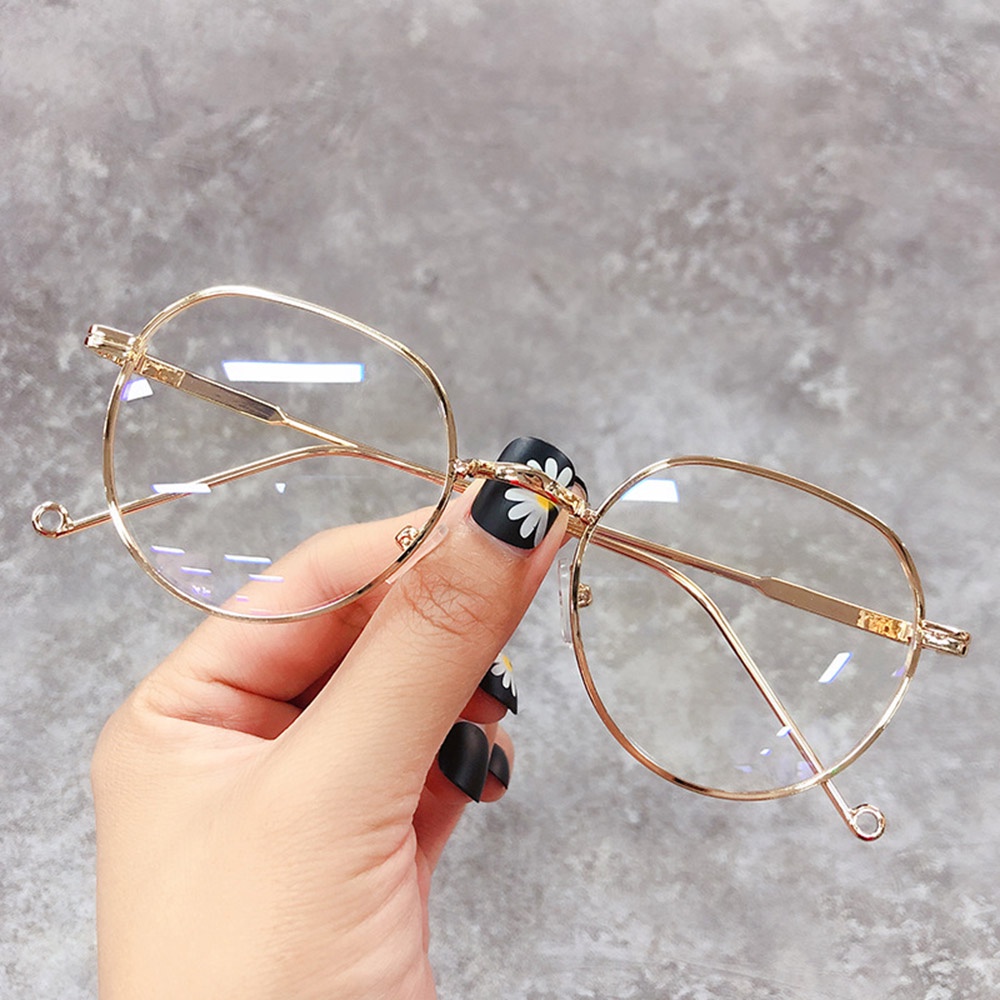 Retro Small Metal Round Glasses Frame Vintage Circle Metal Eyeglasses ...