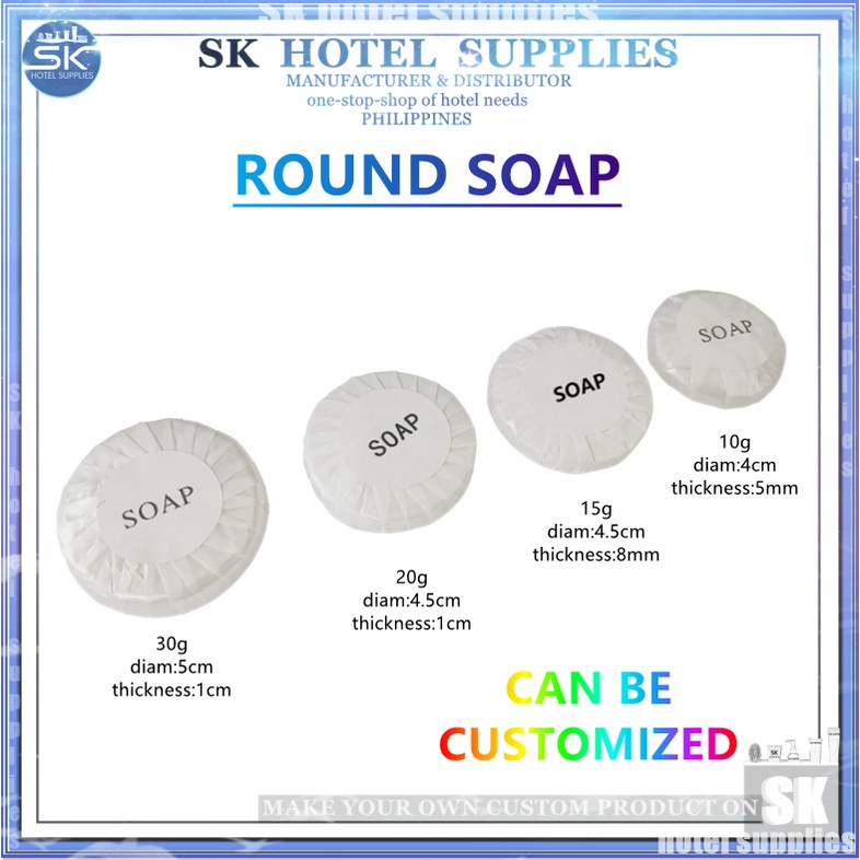 50pcs 20grams White Round Bath Soap【SK hotel amenities】 | Shopee ...