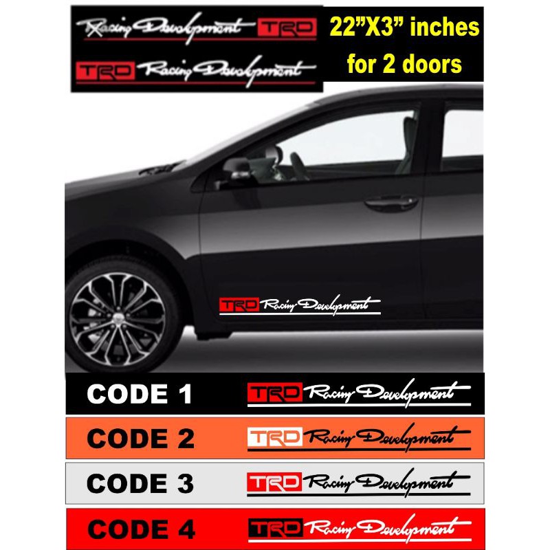 TRD Racing Development Car sticker for vios,innova,fortuner,rush,revo ...