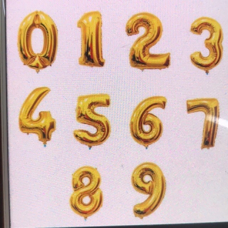 Aelari metallic balloon number (gold ) | Shopee Philippines