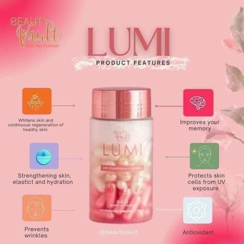 Lumi Gluta Capsule by Beauty Vault(with free soap) | Shopee Philippines