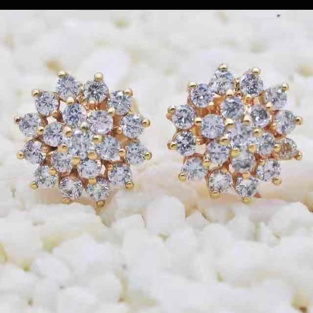 SGI fashion jewelry 18k gold plated xuping rose gold full stones stud ...