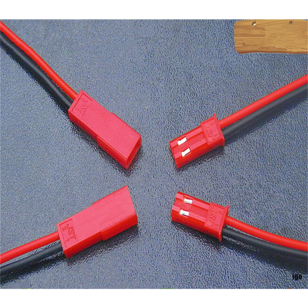 IGO 10 Pairs 100mm Male + Female JST Connector Plug Cable Male+Female ...