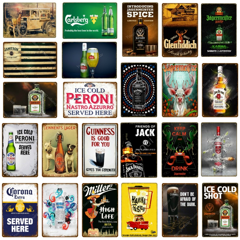 Alcoholic Drinks Jagermeister Peroni Poster Vintage Wall Stickers Home ...