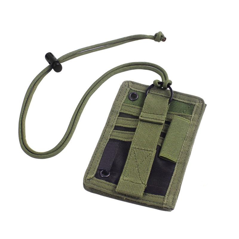 Tactical MOLLE ID Card Holder Hook Loop Patch Tour Guide Badge Holders ...