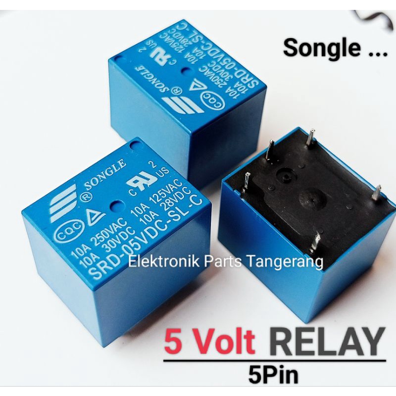 RELAY SONGLE 5 VOLT 5 PIN RELAY 5VOLT 5PIN RELAY SONGLE 5V 5 LEGS RELAY ...