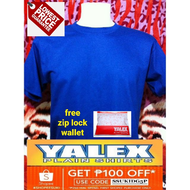 Yalex Plain Tshirt Royal Blue Roundneck kids to adult | Shopee Philippines