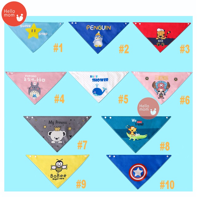 NEW DESIGNS Infant Triangle Bib 2 Sided 100% Cotton Bibdana | Shopee ...