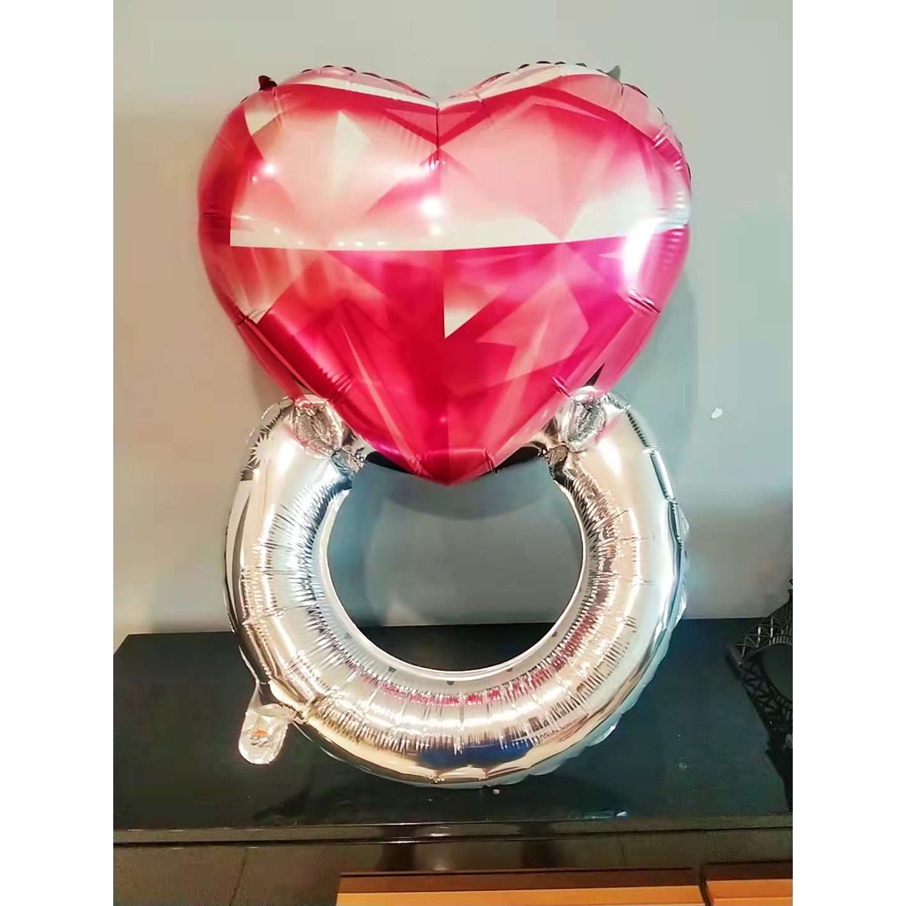 31 inches INS Valentine's day Wedding love Pink Blink Diamond Ring ...