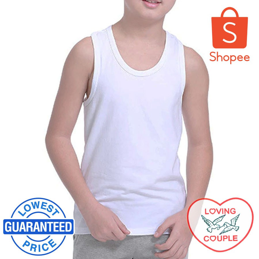 Plain White Sando Tank Top for Kids set of 3 pcs. made by Loving Couple ...