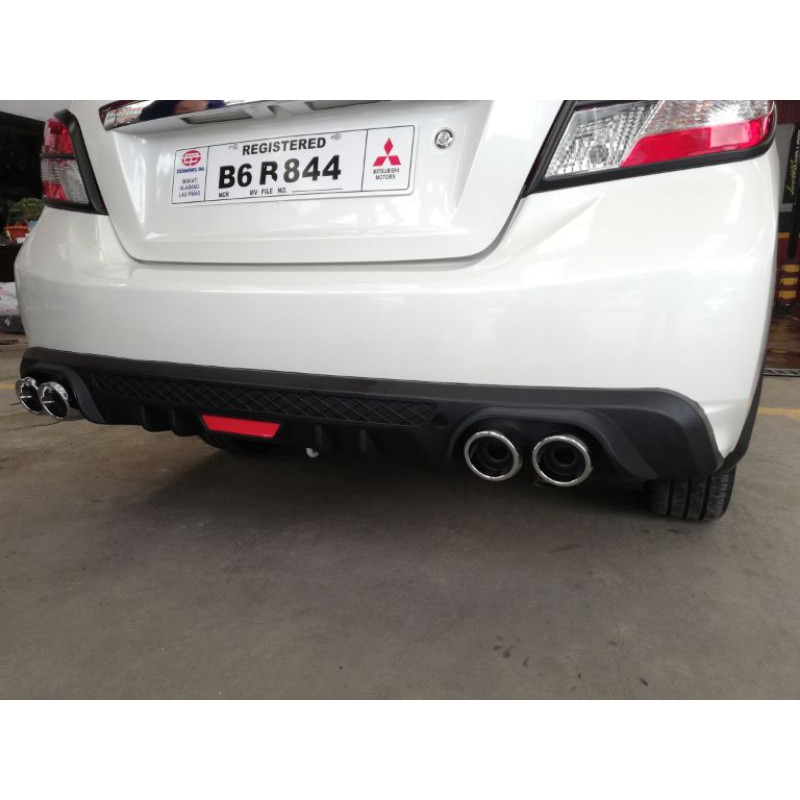 MIRAGE G4 NEW MODEL REAR DIFFUSER BLACK COLOR DUAL PIPE | Shopee ...