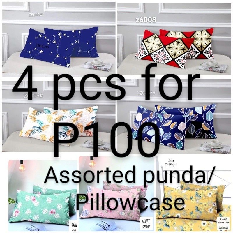 Pundapillowcase 4pcs For P100 Assorted Design Semicanadian Cotton 4 Pcs 129 Canadian Cotton