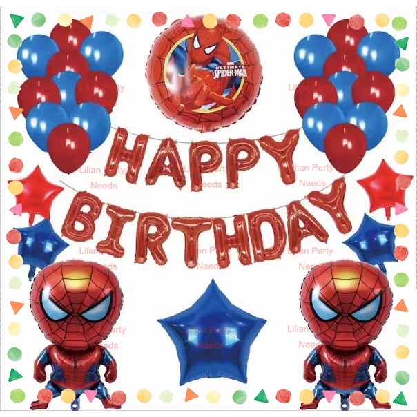 𝐋𝐢𝐥𝐢𝐚𝐧 𝐏𝐚𝐫𝐭𝐲 𝐍𝐞𝐞𝐝𝐬 Captain America or Sp1derman HBD balloon set ...