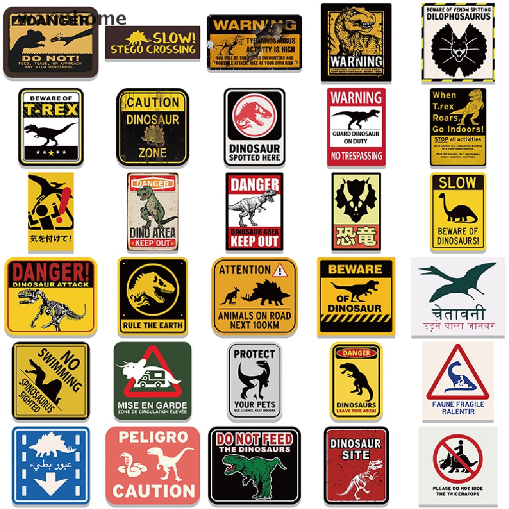 WMPH 60Pcs Jurassic Park Dinosaur Graffiti Stickers Car Guitar Suitcase ...