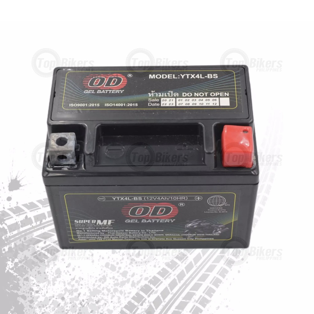 OD Battery YTX4L-BS 4L XRM 110/125, Wave 100/125, Click 125/150, BeAT ...
