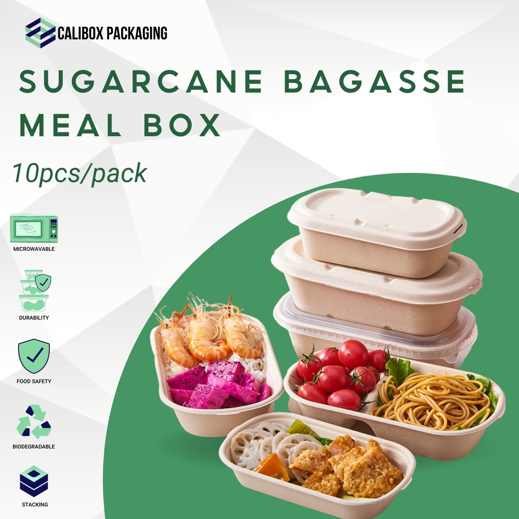 Calibox Packaging Oval Sugarcane Bagasse Box Biodegradable Eco-Friendly ...