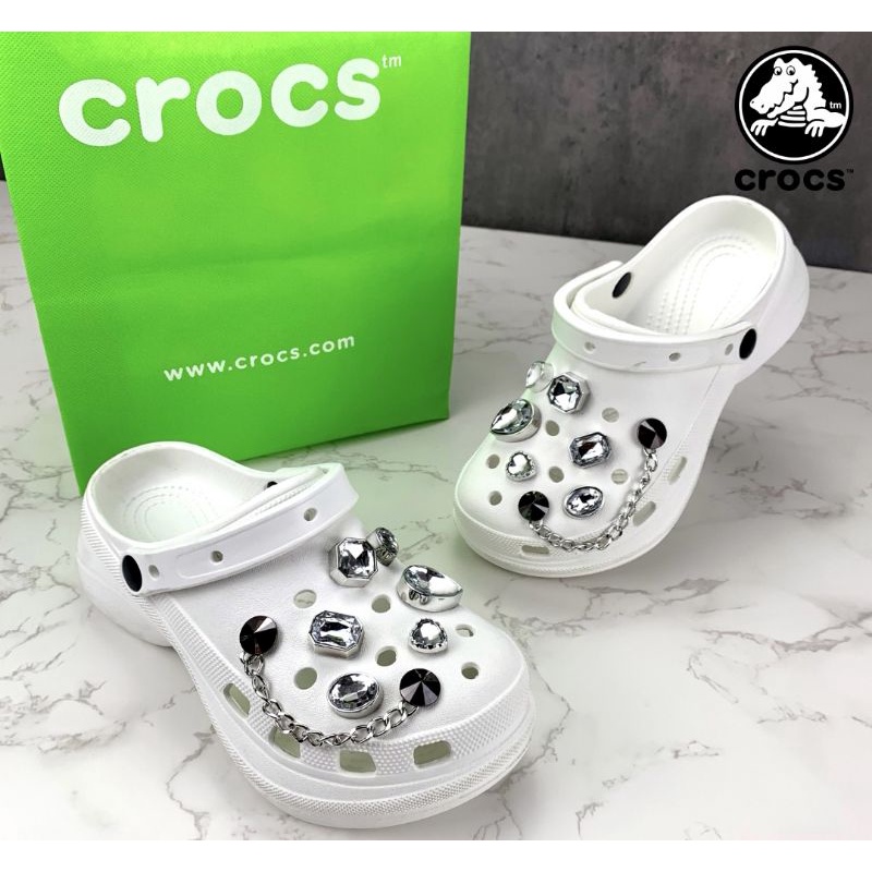Crocs Bae clog thick bottom sandals for women with diamond | Shopee ...