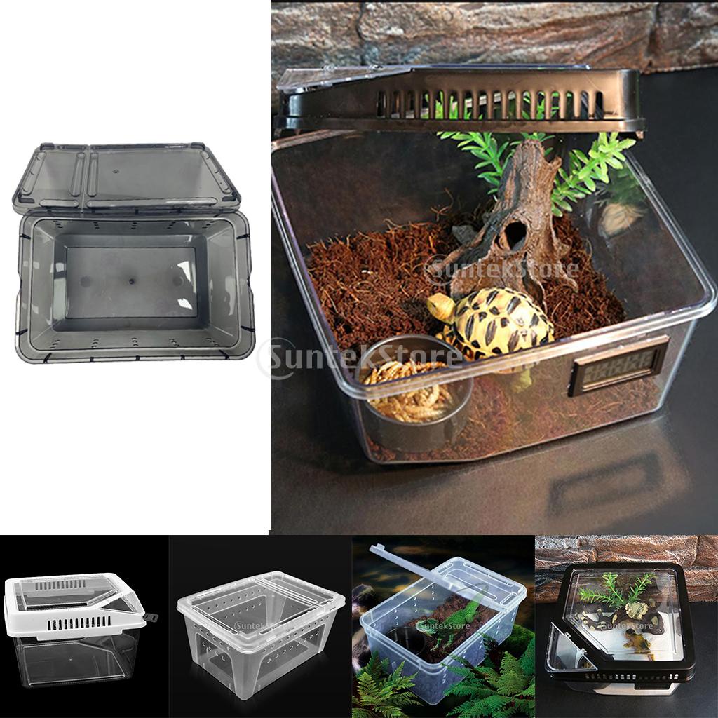 Reptile Breeding Box Feeding Hatching Tank Black Reptile Breeding Box ...