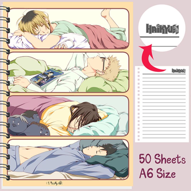 (Small Size) 49 Designs Matte A6 Size Haikyuu!! Anime Notebook Haikyuu ...