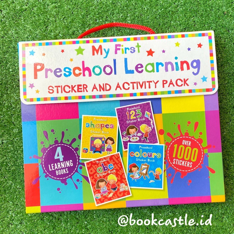 Package of 4 titles PRESCHOOL STICKER BOOKS learning pack abc 123 ...