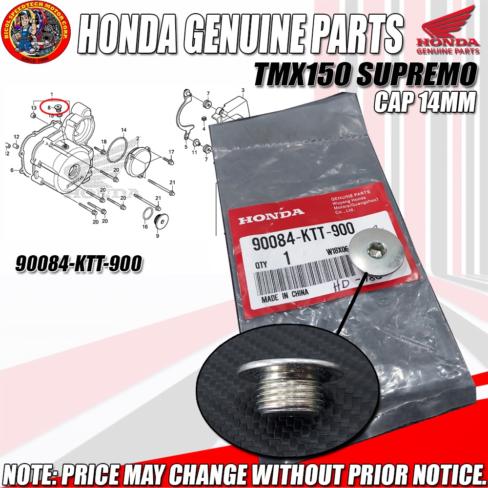 TMX150 SUPREMO CAP 14MM (HPI) (Genuine: 90084-KTT-900) | Shopee Philippines