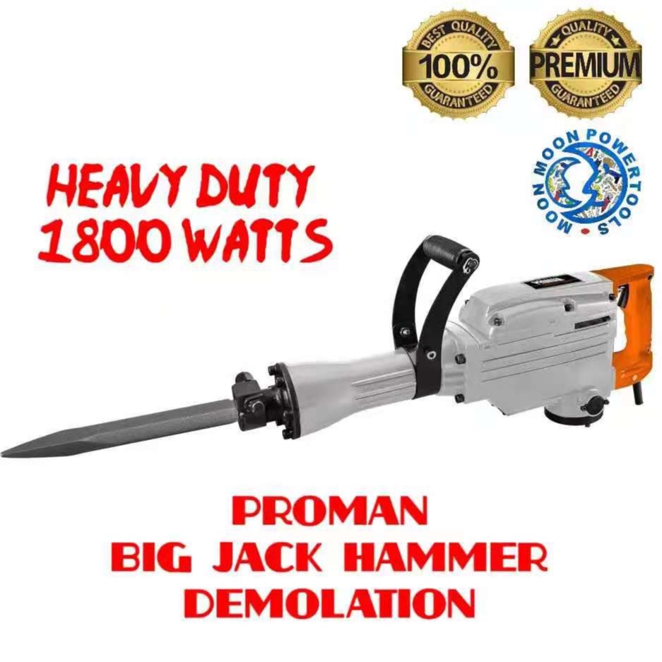 PROMAN BIG JACK HAMMER DEMOLATION HAMMER CHIPPING GUN 1800WATT GOOD ...