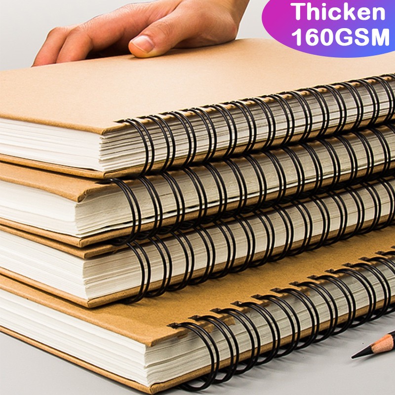 Sketch book School supply notebooks Thick paper 160GSM Spiral notebook ...