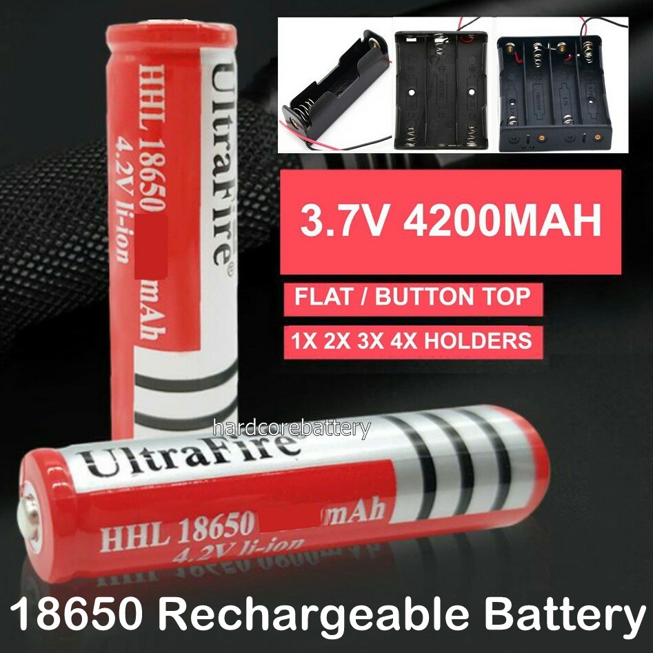 18650 3.7V 4200mAh Rechargeable Li-Ion Battery Ultrafire Lithium Ion ...