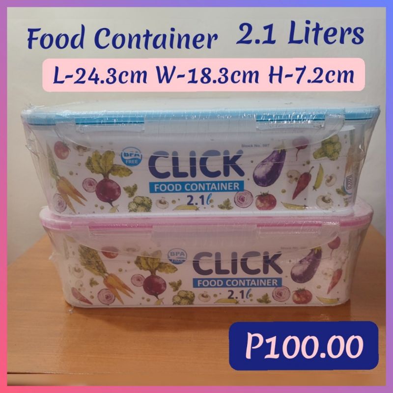 JCK6 CLICK Food Container 2.1Liters (Air Tight) | Shopee Philippines