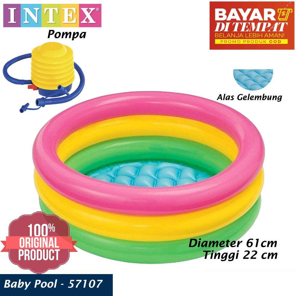 Intex 57107 Rainbow Kids Swimming Pool Intex Sunset Glow Pool (61 x 22 ...